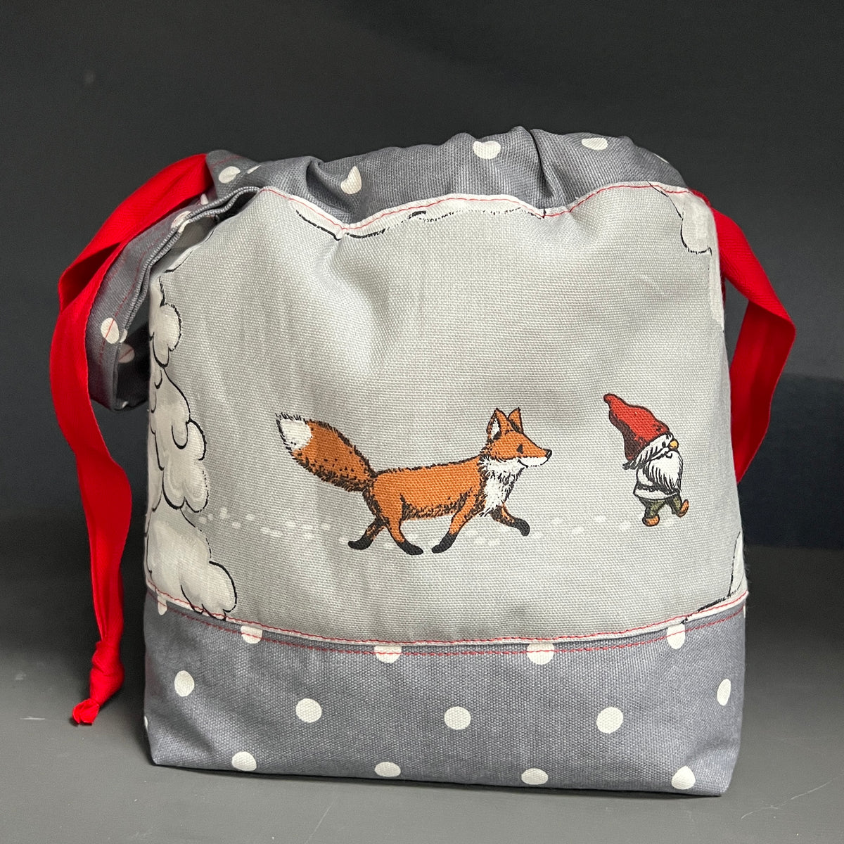 Knitting Project Bag - Fox and Elf Grey Spot – The Grey Sheep Co