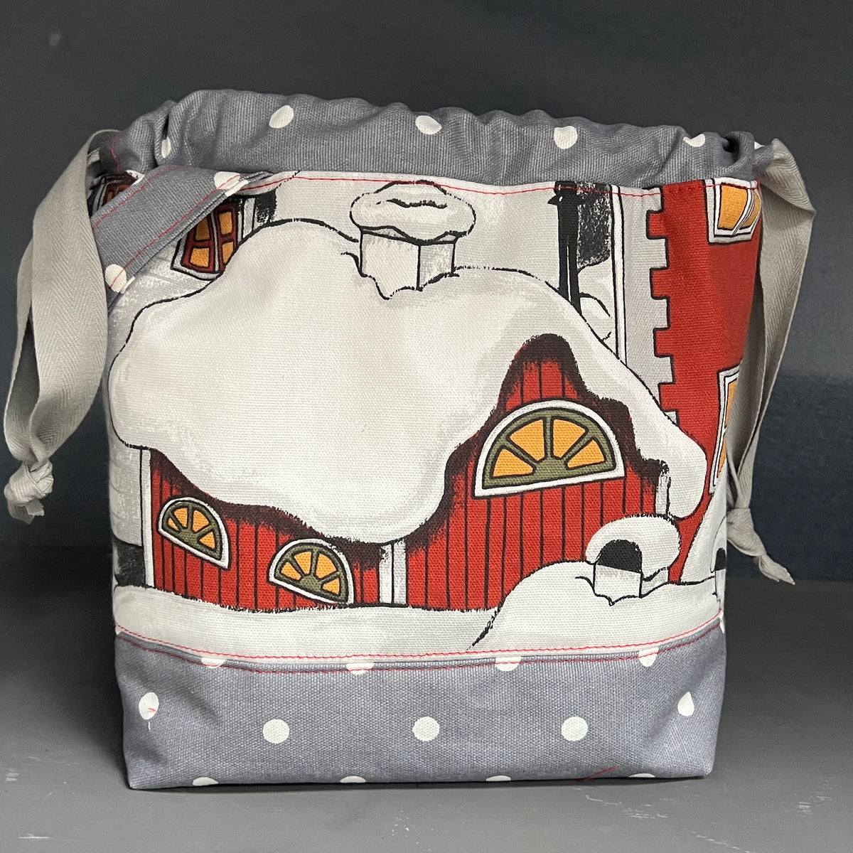 Knitting Project Bag - Snowy Cottage – The Grey Sheep Co